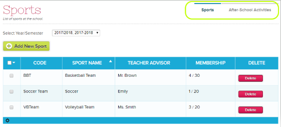 Check out the NEW Sports and After-School Activities Tracker App