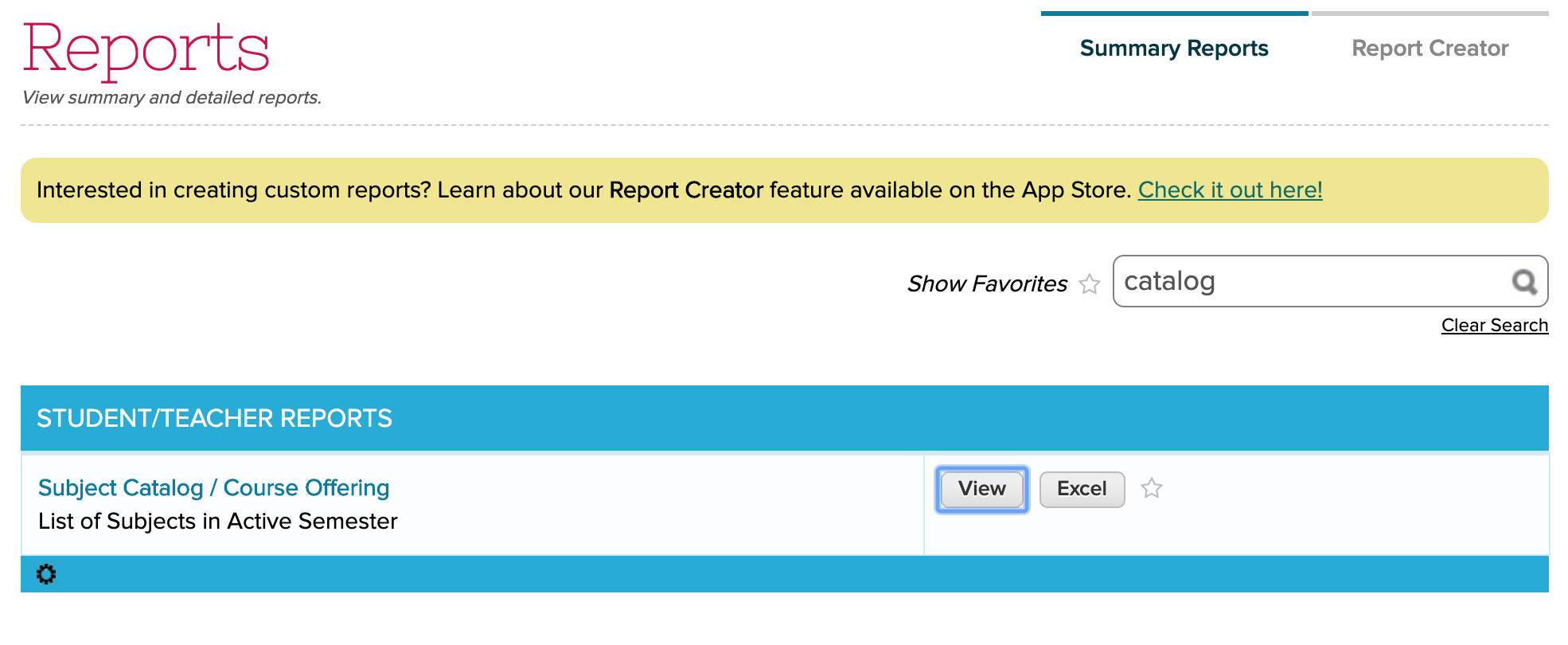 Report for Subject Catalog - QuickSchools Blog